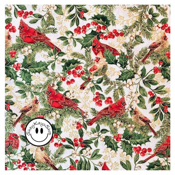 Winter Cardinals Quilt Fabric - Etsy
