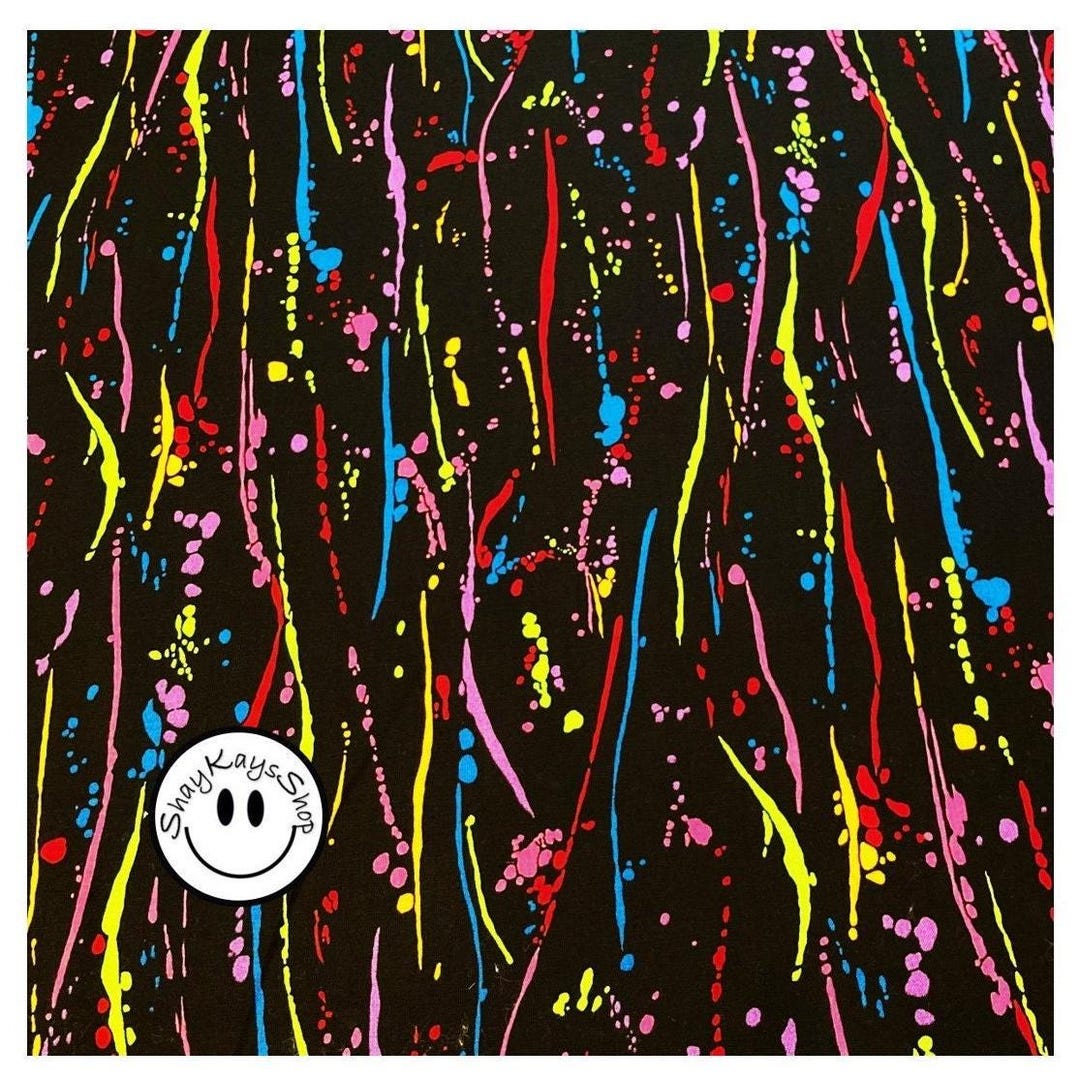 Fabric Traditions Multi Paint Splatter RAQU-561-Z, Novelty Bright ...