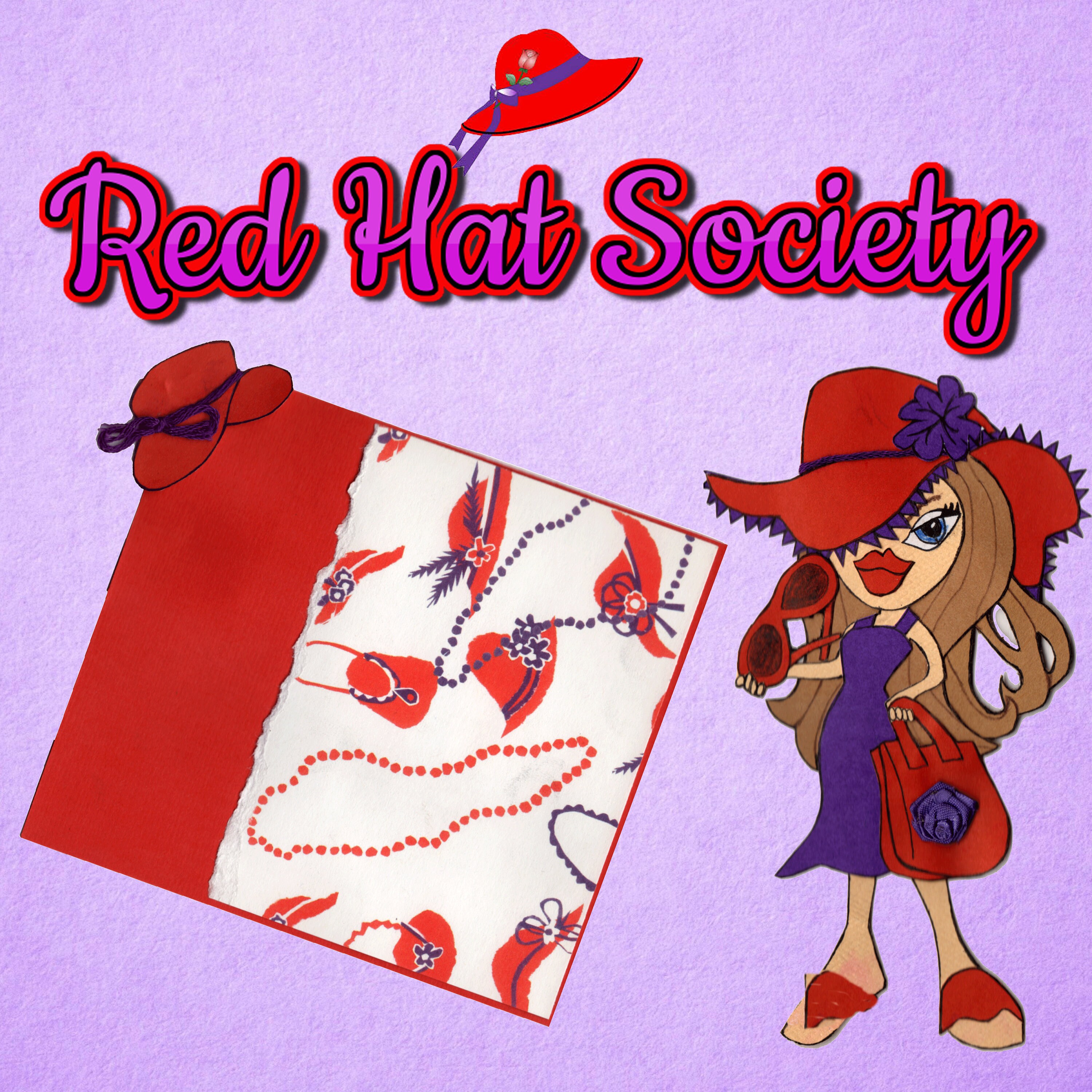 Red Hat Society Digital Scrapbook Kit - Etsy