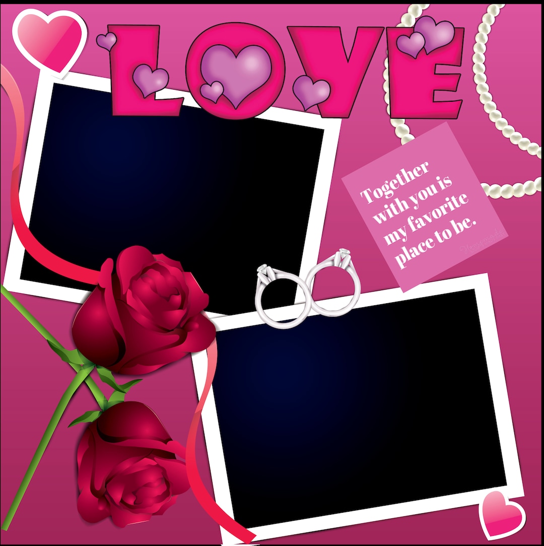 Love Digital Scrapbook Page Kit - Etsy