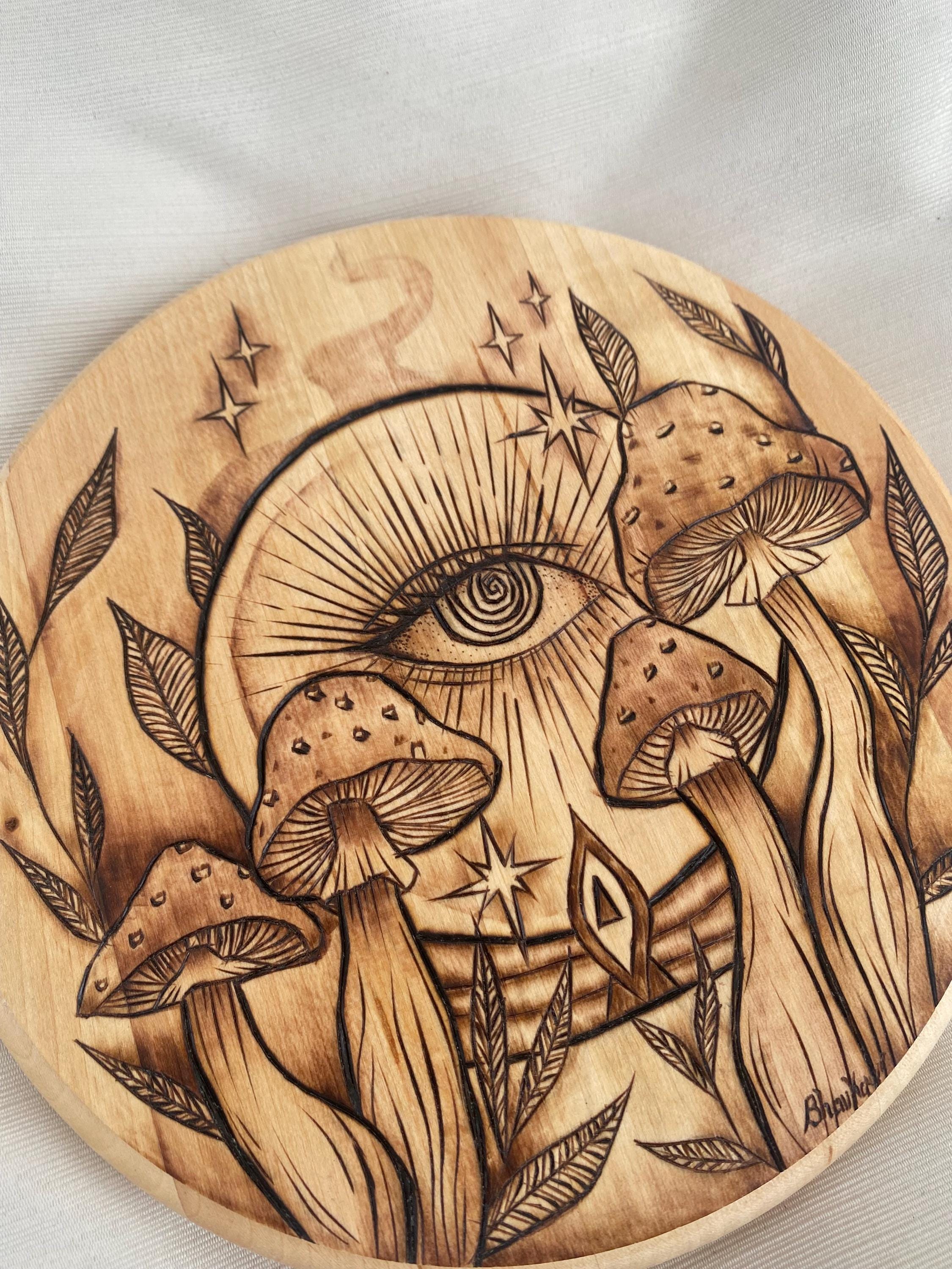 Psychedelic Crystal Ball Pyrography Piece - Etsy