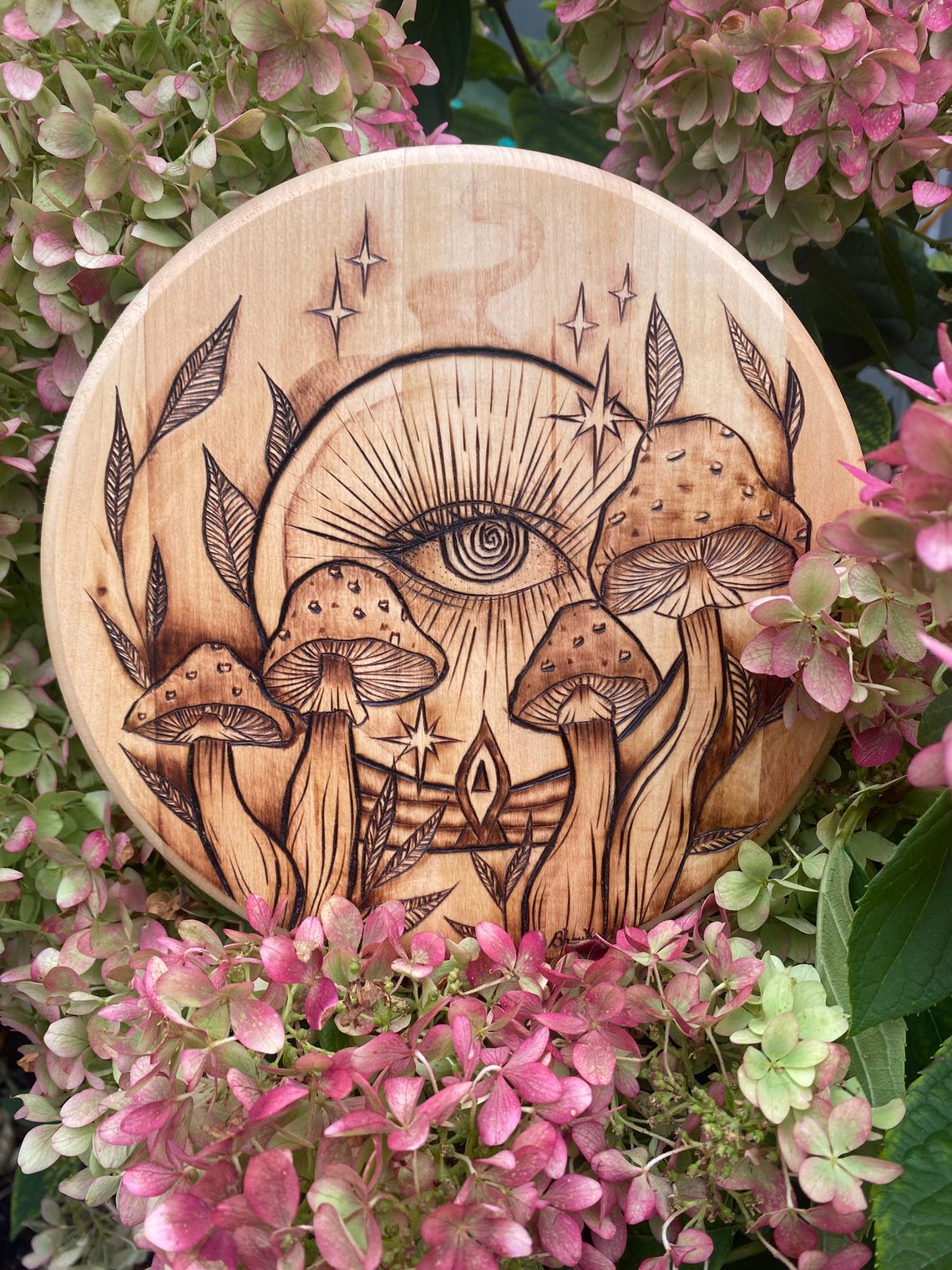 Psychedelic Crystal Ball Pyrography Piece - Etsy