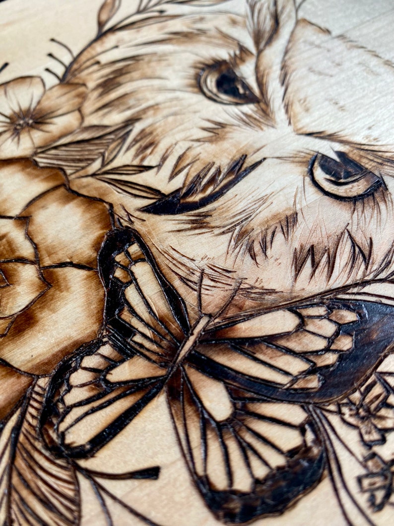 Floral Owl Pyrography Art Piece - Etsy