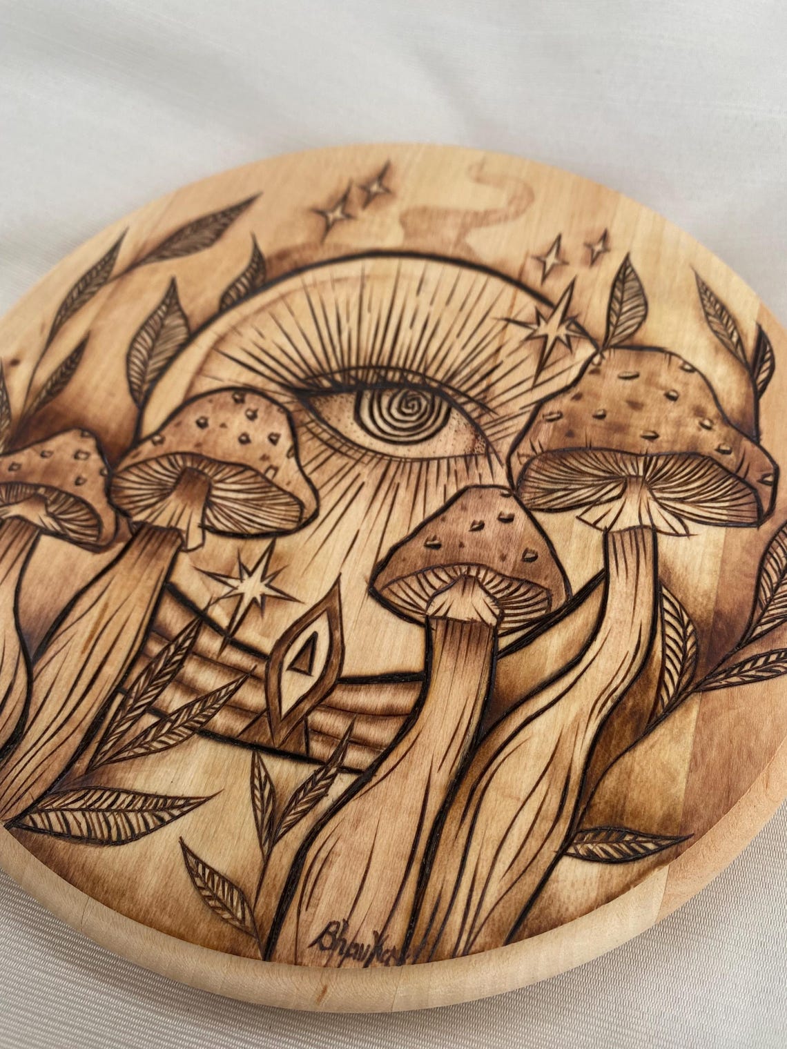 Psychedelic Crystal Ball Pyrography Piece - Etsy
