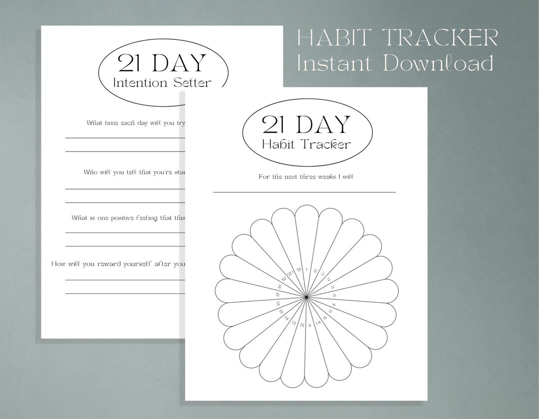 Habit Tracker | 21 Day | Printable | Download - Etsy