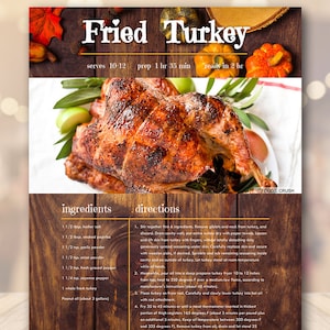 Thanksgiving Holiday Recipe Book Template - Rustic Traditional Style ...