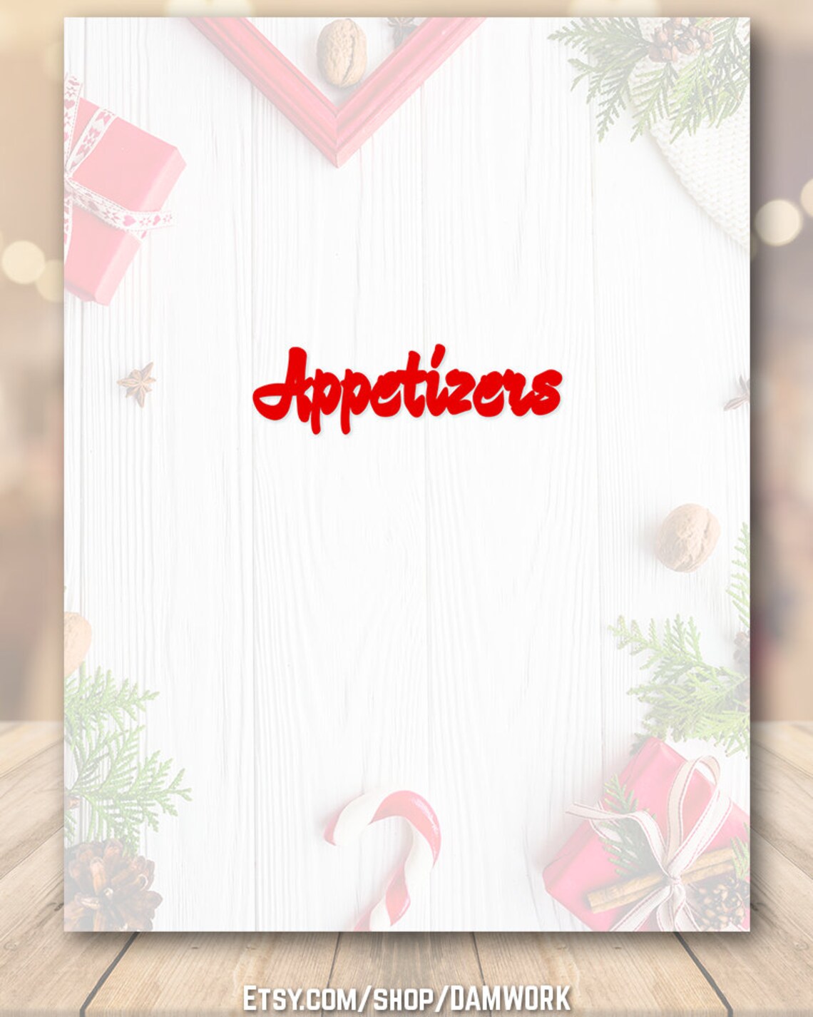 Christmas Holiday Recipe Book Template Rustic Traditional Style Family ...