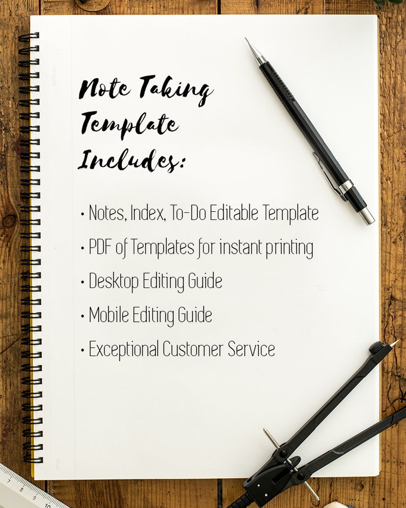 Note Taking Template Dot Paper Meetings School Business Bullet ...