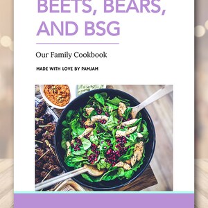 Purple Mint Recipe Book Template Family Create A Cookbook Editable ...