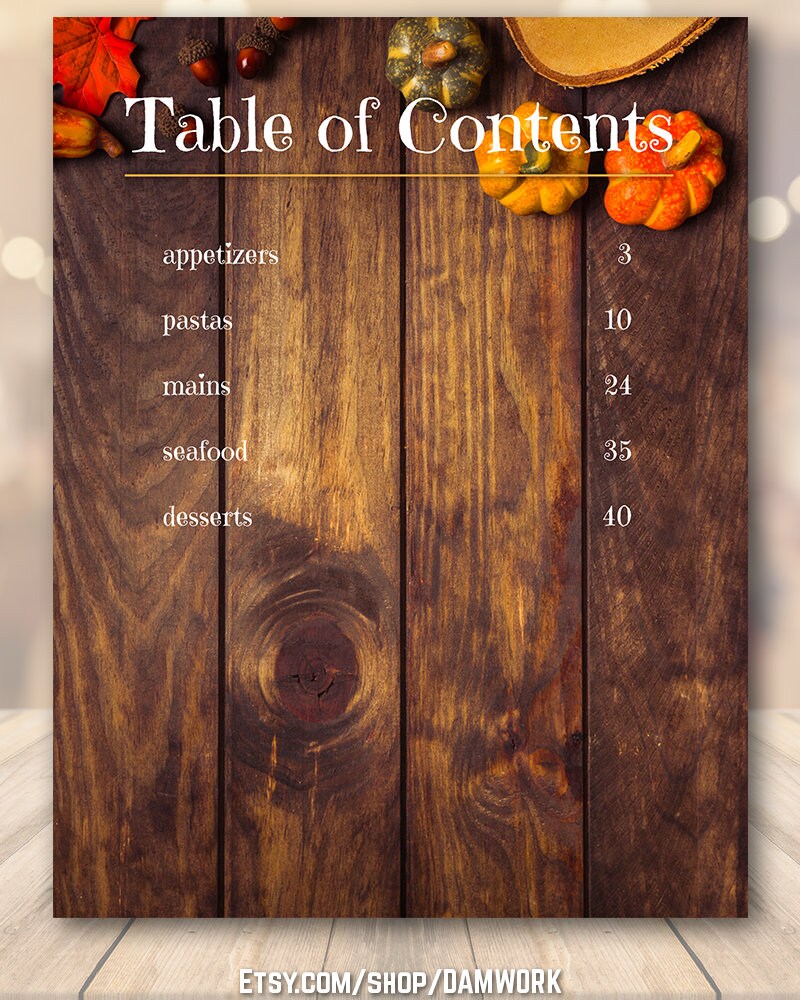 Thanksgiving Holiday Recipe Book Template - Rustic Traditional Style ...