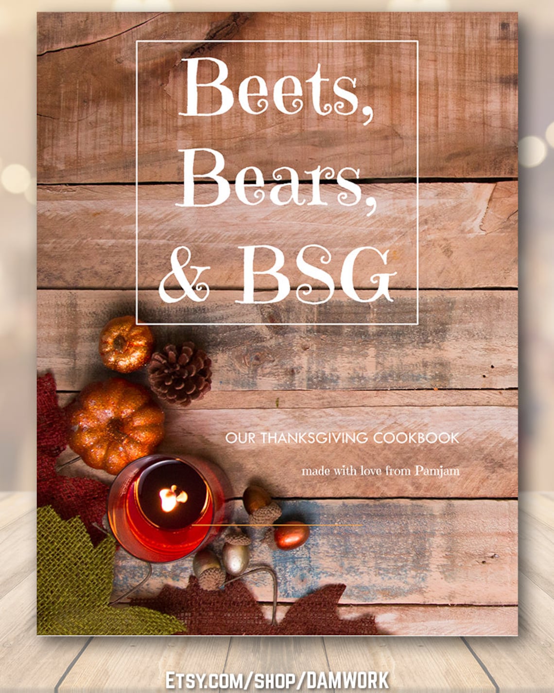 Thanksgiving Holiday Recipe Book Template - Rustic Traditional Style ...
