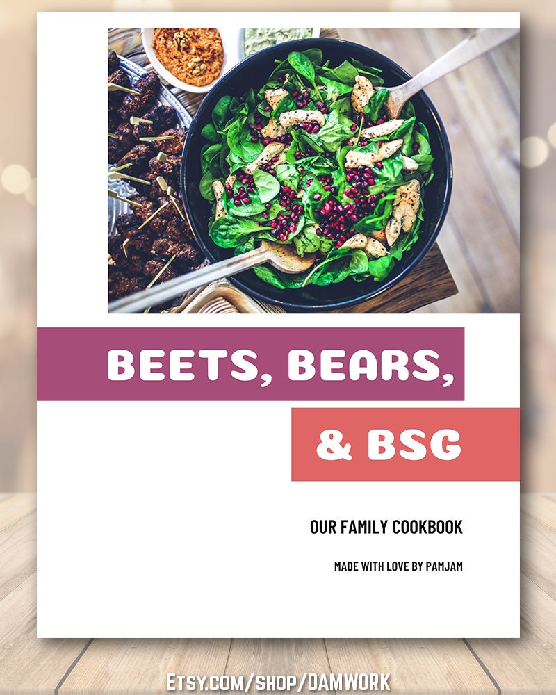 Recipe Book Template Colorful, Family Cookbook, Editable Recipe Binder ...