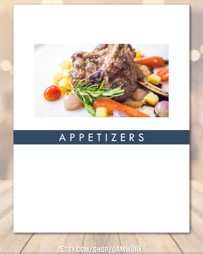 Recipe Book Template Cookbook, Luxury, Clean White, Editable Recipe ...