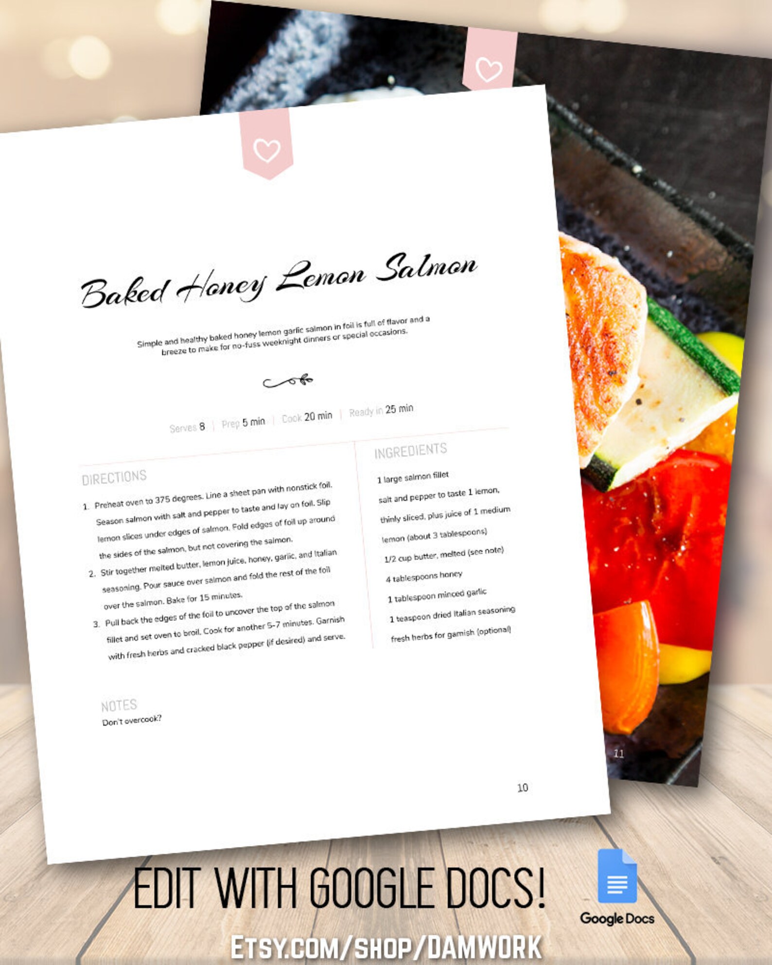 Recipe Book Template, Family Cookbook Template, Editable Recipe Binder ...
