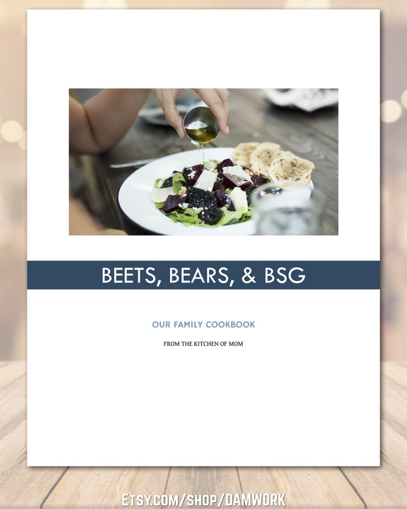 Recipe Book Template Cookbook, Luxury, Clean White, Editable Recipe ...