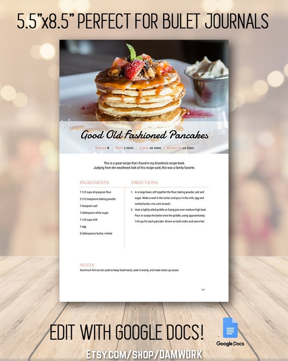 Recipe Book Template Google Docs Classles Democracy