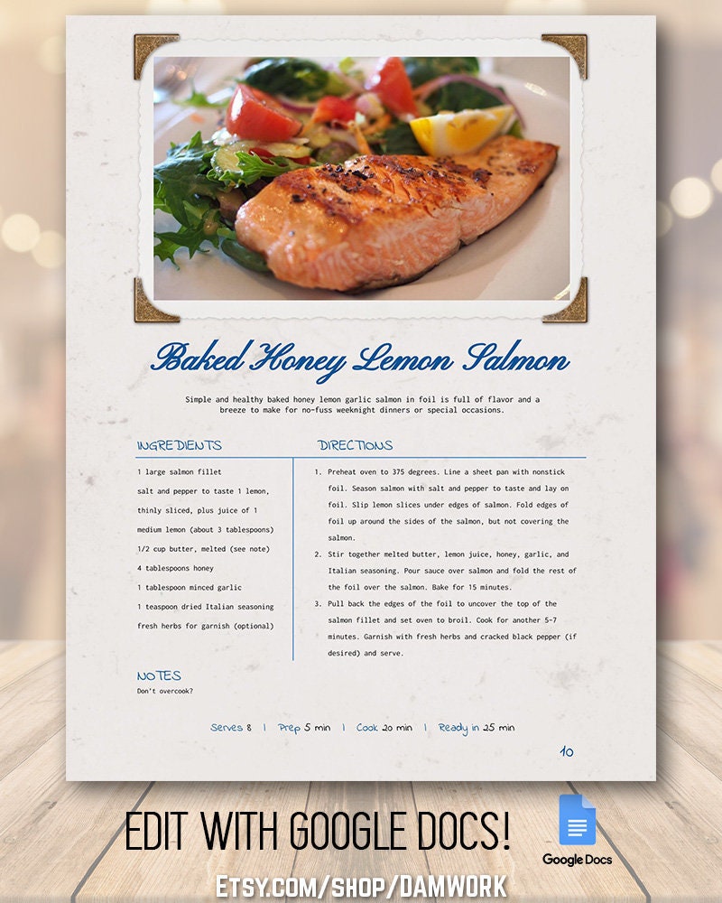 Vintage Recipe Book Template, Family Cookbook Editable Recipe Binder ...