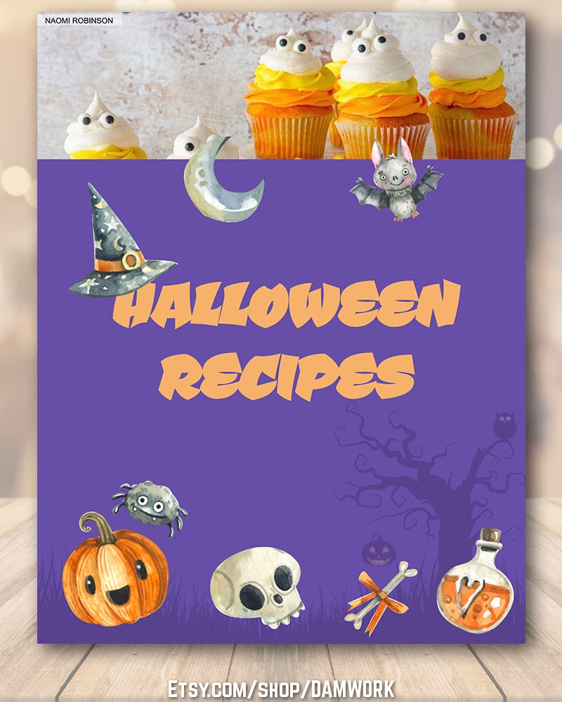 Halloween Fun Theme Recipe Book Template With Divider - Create Editable ...