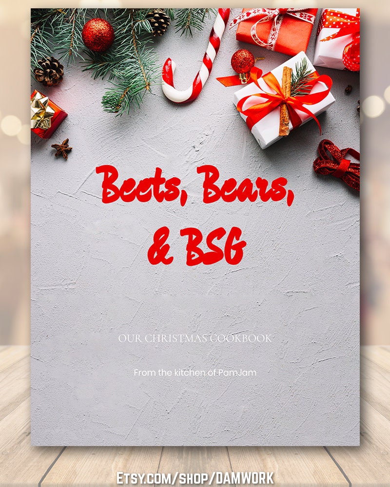 Christmas Holiday Recipe Book Template - Rustic Traditional Style ...