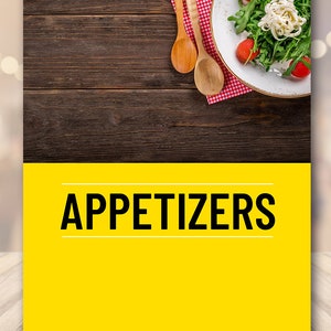 Recipe Book Template Bold Yellow, Family Cookbook, Editable Recipe ...
