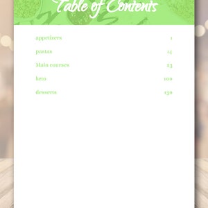 Healthy Recipe Book Template Green Vegan Vegetarian Natural Eco Fresh ...