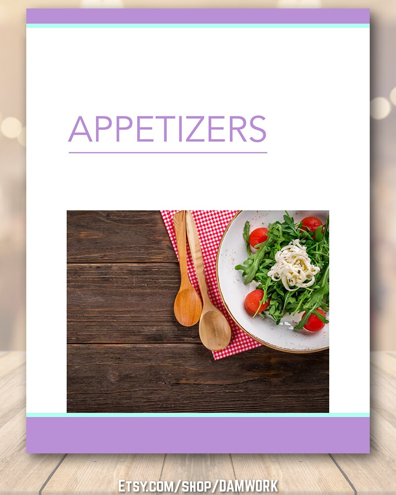 Purple Mint Recipe Book Template Family Create A Cookbook Editable ...