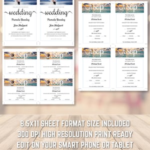 Wedding Invitation Cards Template Set Suite Package, 5x7 3.5x5 5x3.5 ...