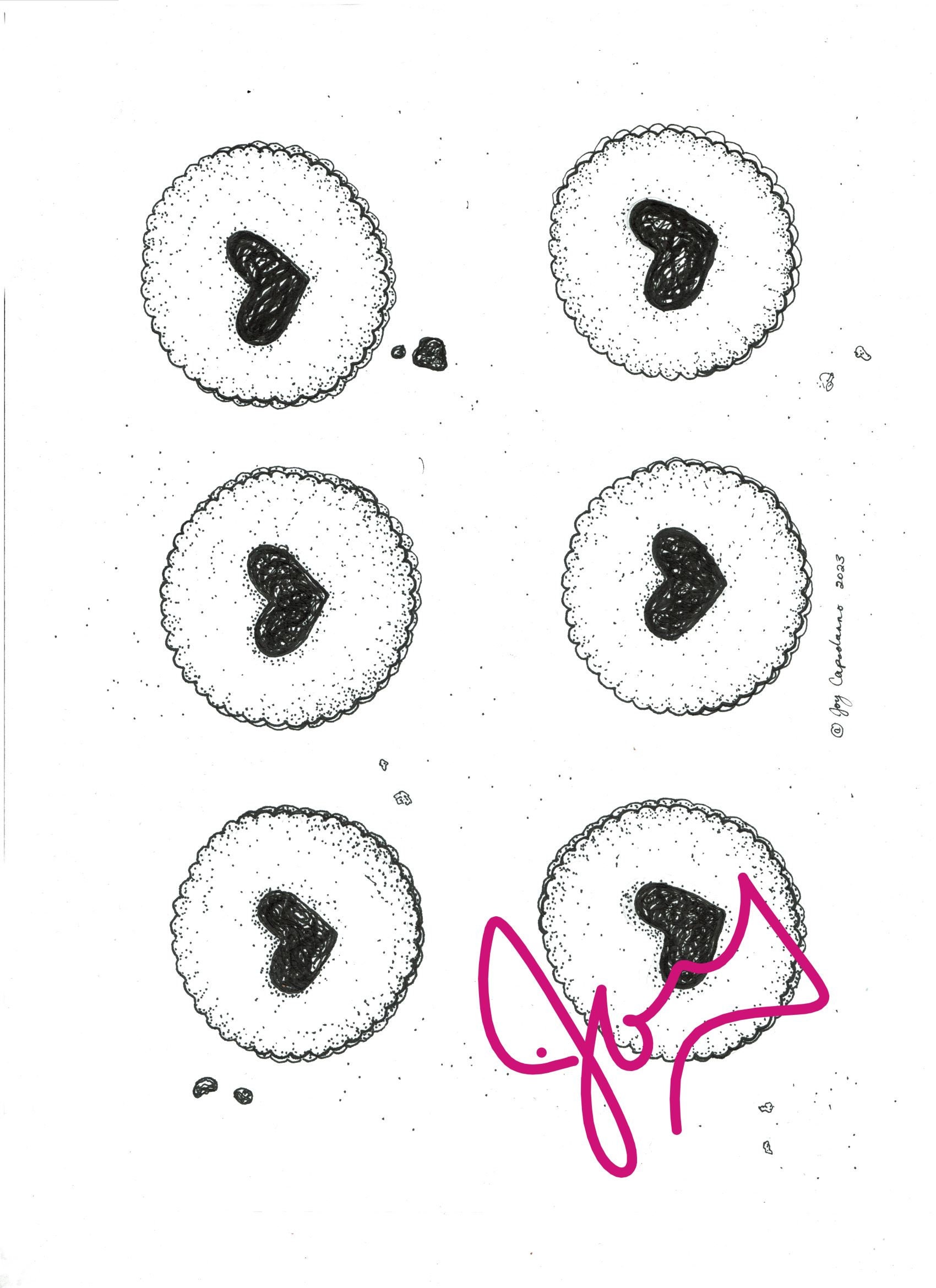 Hand Drawn Cookie-themed Coloring Pages - Etsy