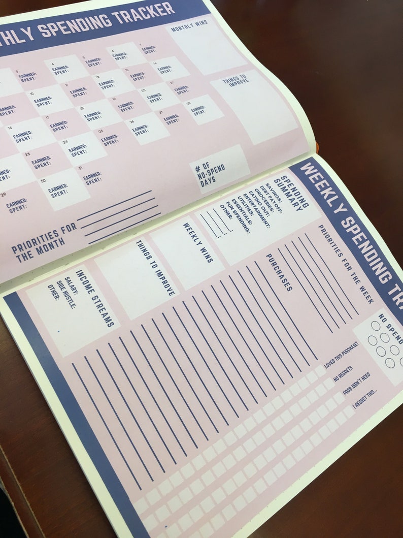 Weekly Monthly Spending Tracker Bullet Journal Insert Bujo | Etsy