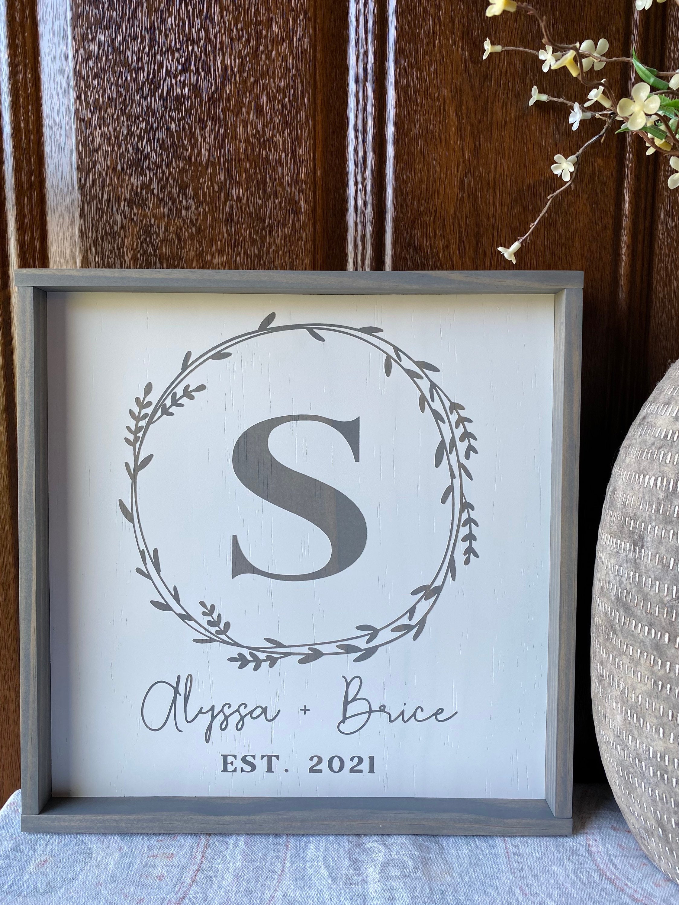 Custom Monogram Wedding Sign - Etsy.de