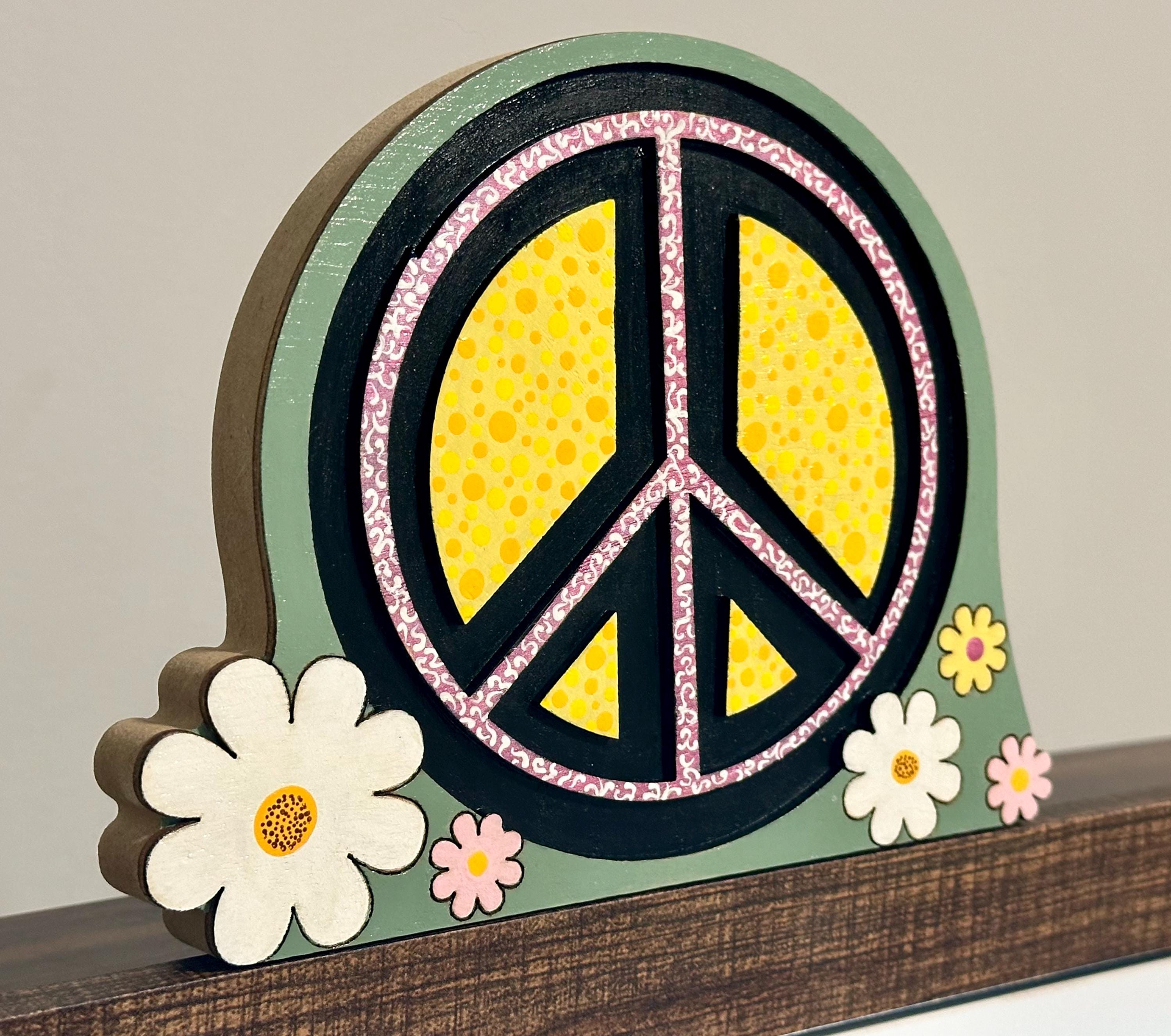 Hand Painted Wooden/mdf Peace Sign - Etsy
