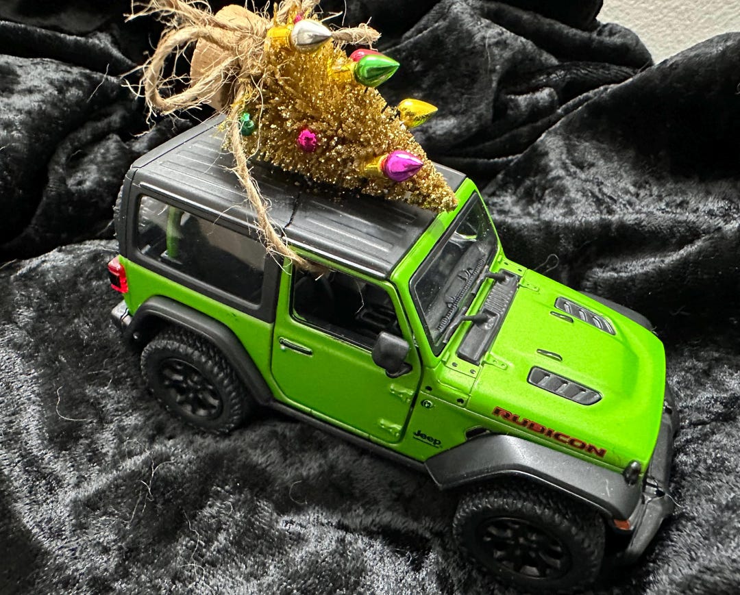 Lime Green Jeep Wrangler. Decorated for Christmas! - Etsy