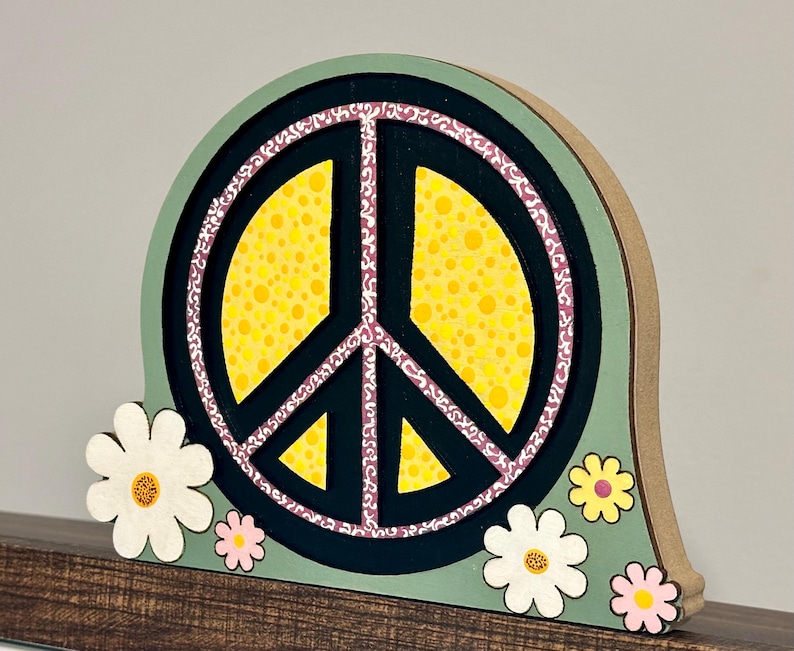 Hand Painted Wooden/mdf Peace Sign - Etsy
