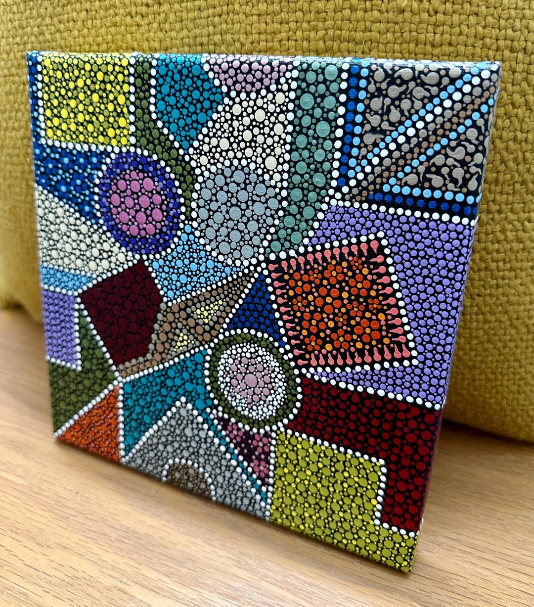 Unique, 8”x8” Multicolor Abstract Canvas-hand Painted - Etsy