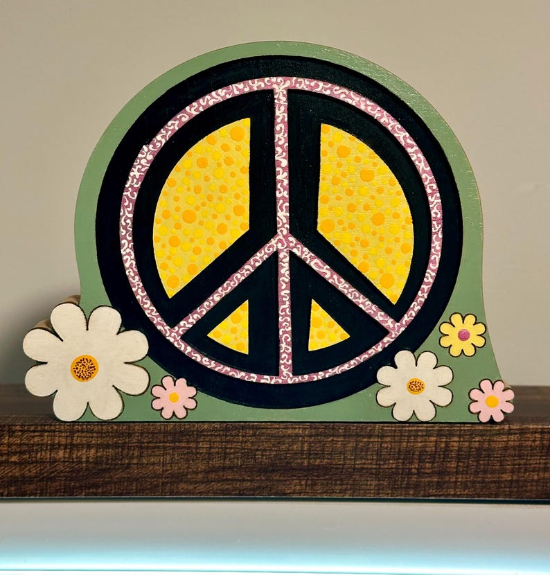 Hand Painted Wooden/mdf Peace Sign - Etsy