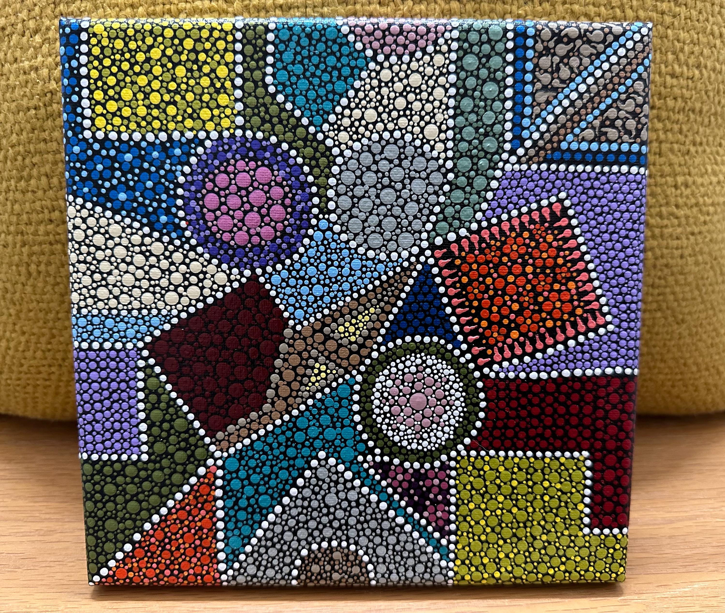 Unique, 8”x8” Multicolor Abstract Canvas-hand Painted - Etsy