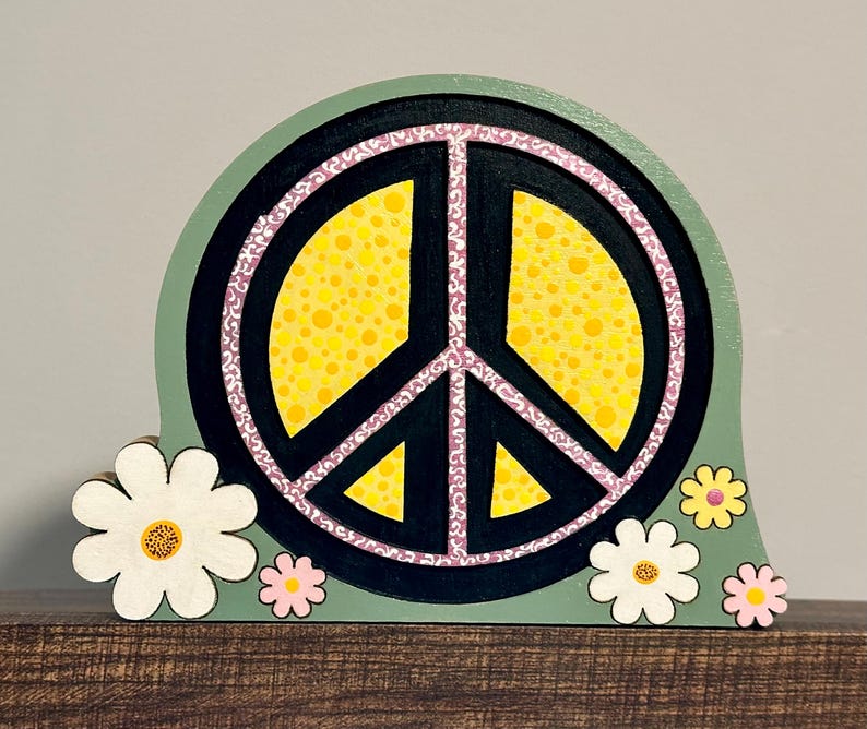 Hand Painted Wooden/mdf Peace Sign - Etsy
