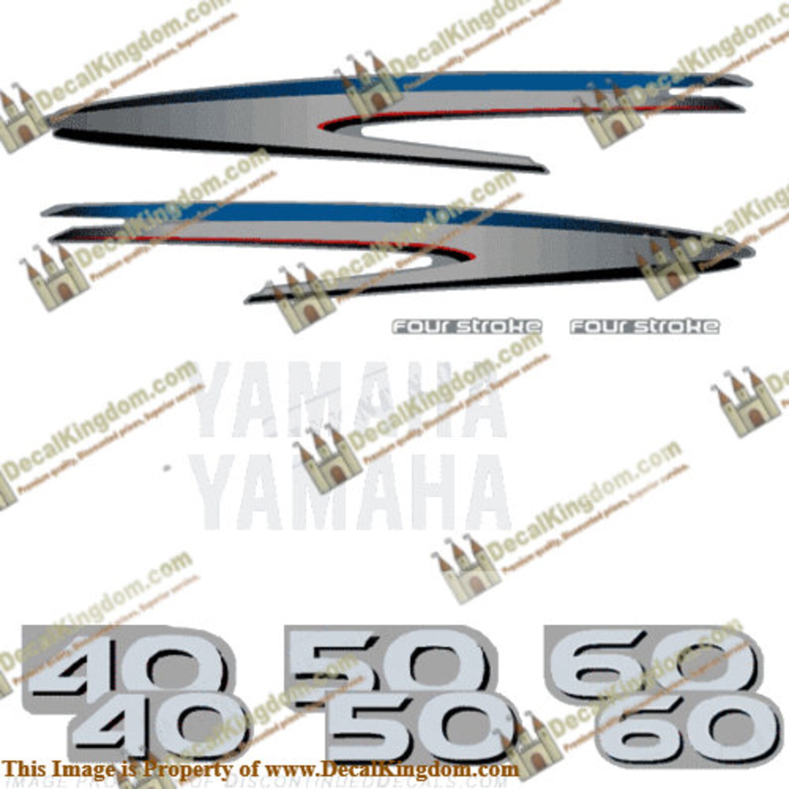 Yamaha Outboard Boat Engine Decal Kit 40/50/60hp 3M Marine Grade ...