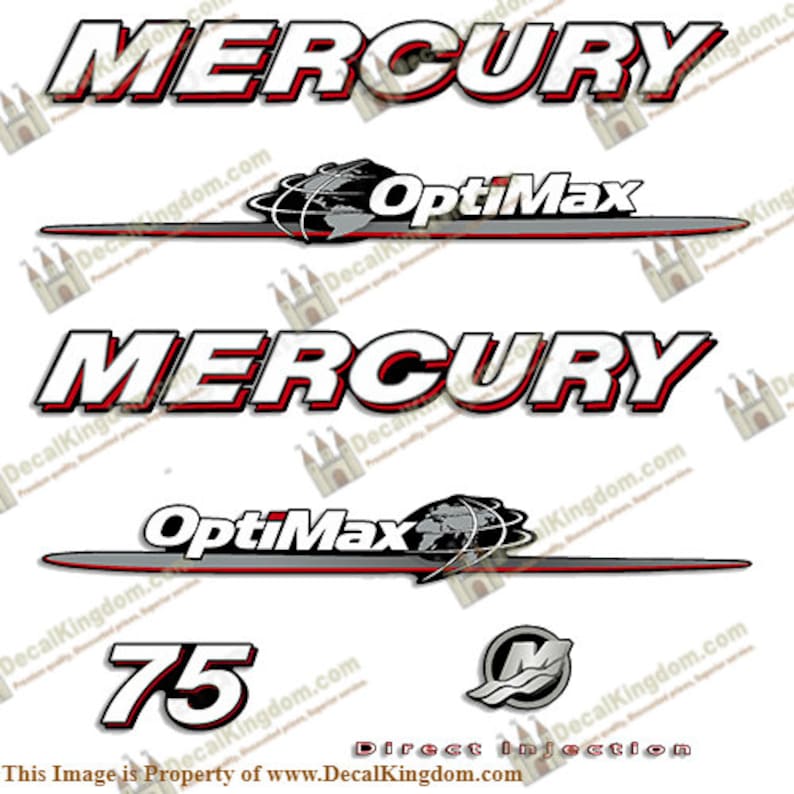 Mercury Optimax Boat Engine Decal (multiple HP Available.) 3M Marine ...