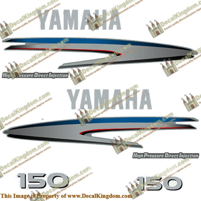 Yamaha Outboard Boat Engine Decal Kit 100-150HP (multiple HP ...