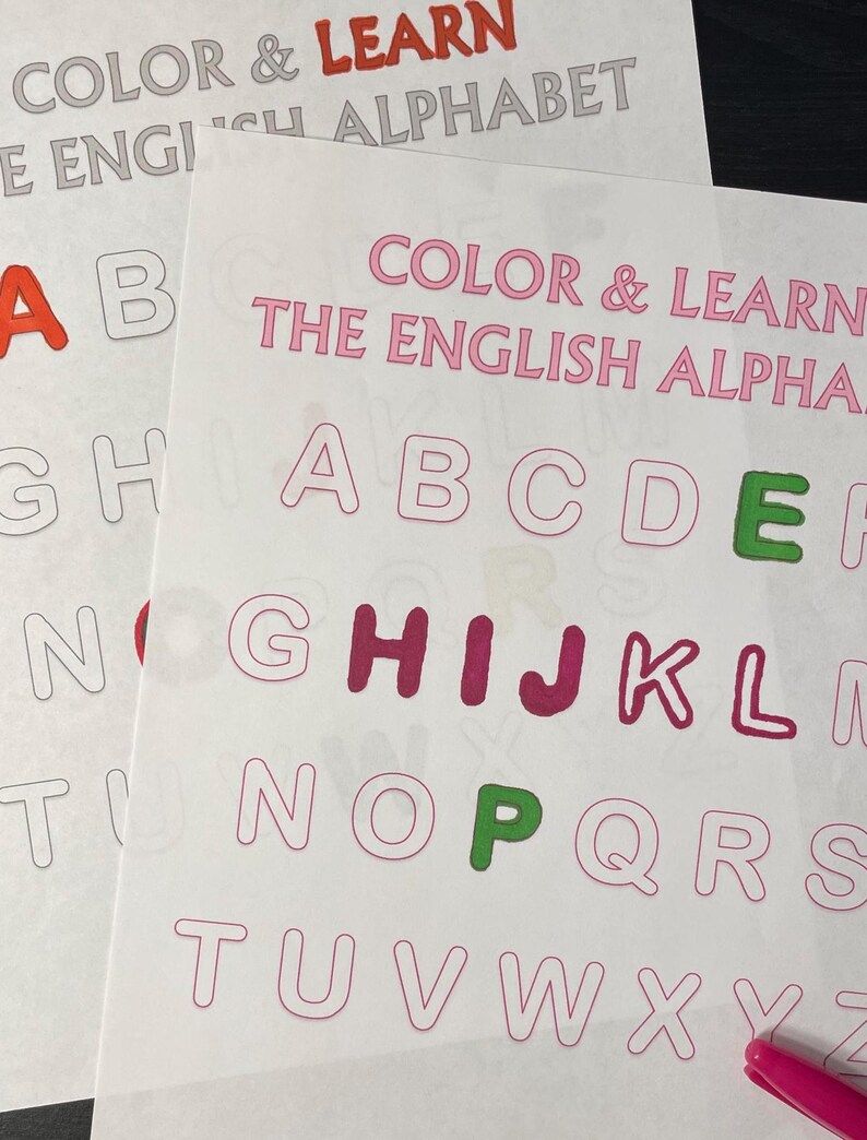 Color & Learn English Alphabet - Etsy
