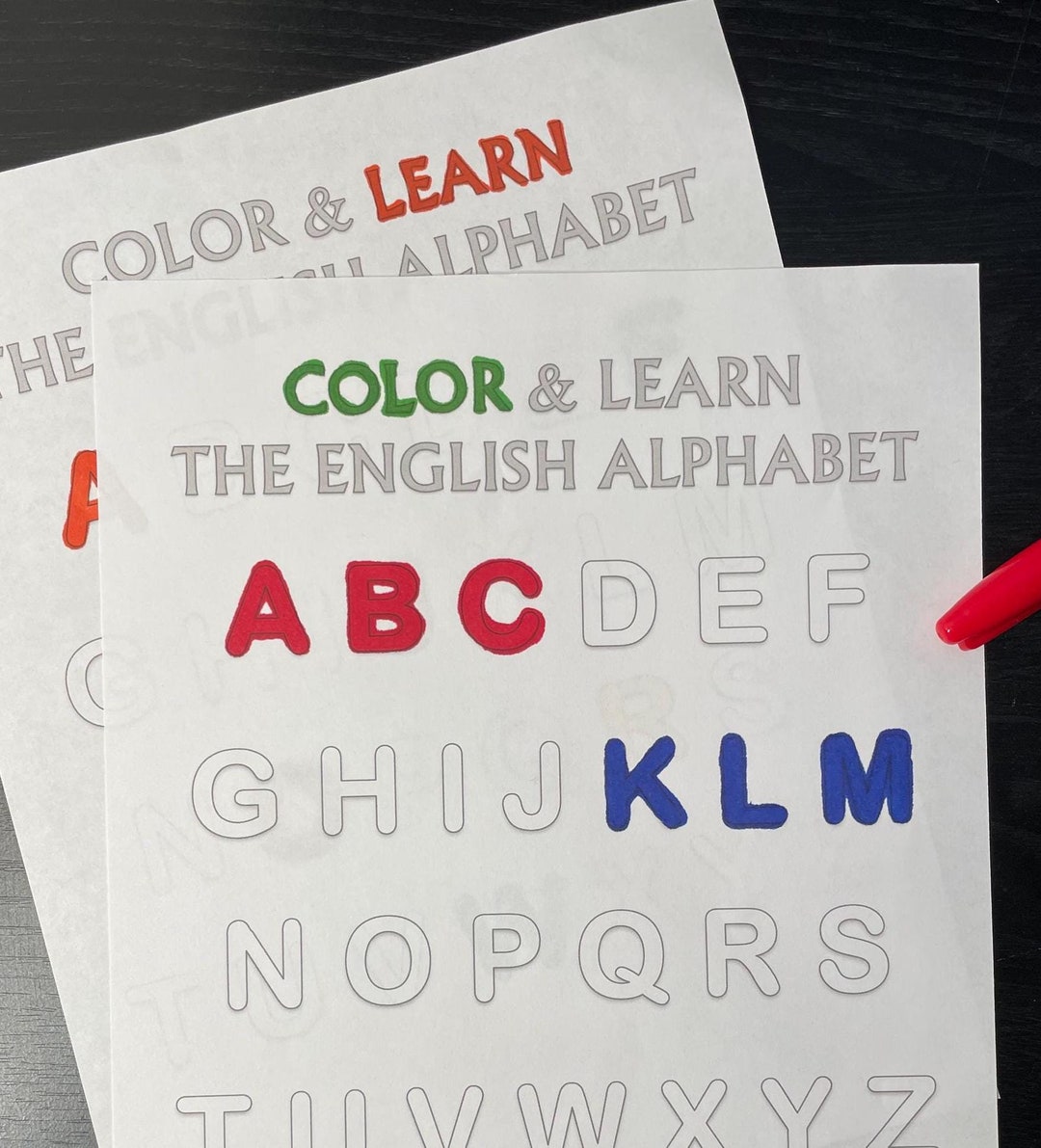 Color & Learn English Alphabet - Etsy
