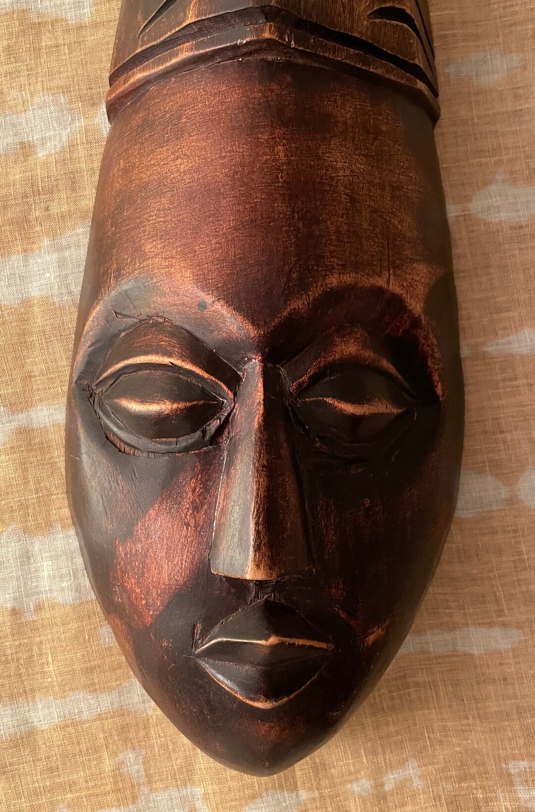 Hand Carved Ghana Face Mask - Rustic Wood - Etsy