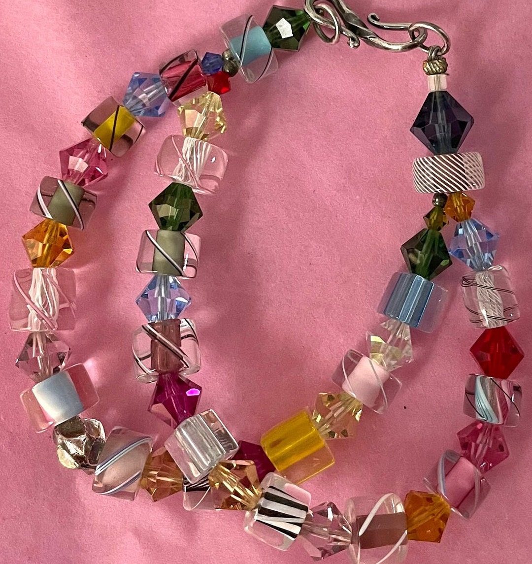 Fancy Multi Color Beaded Bracelet - Double Strand - Etsy