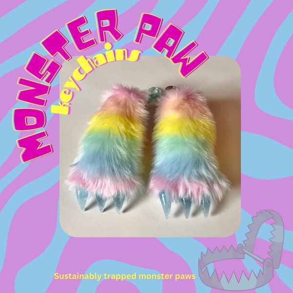 Fur Monster Keychain - Etsy
