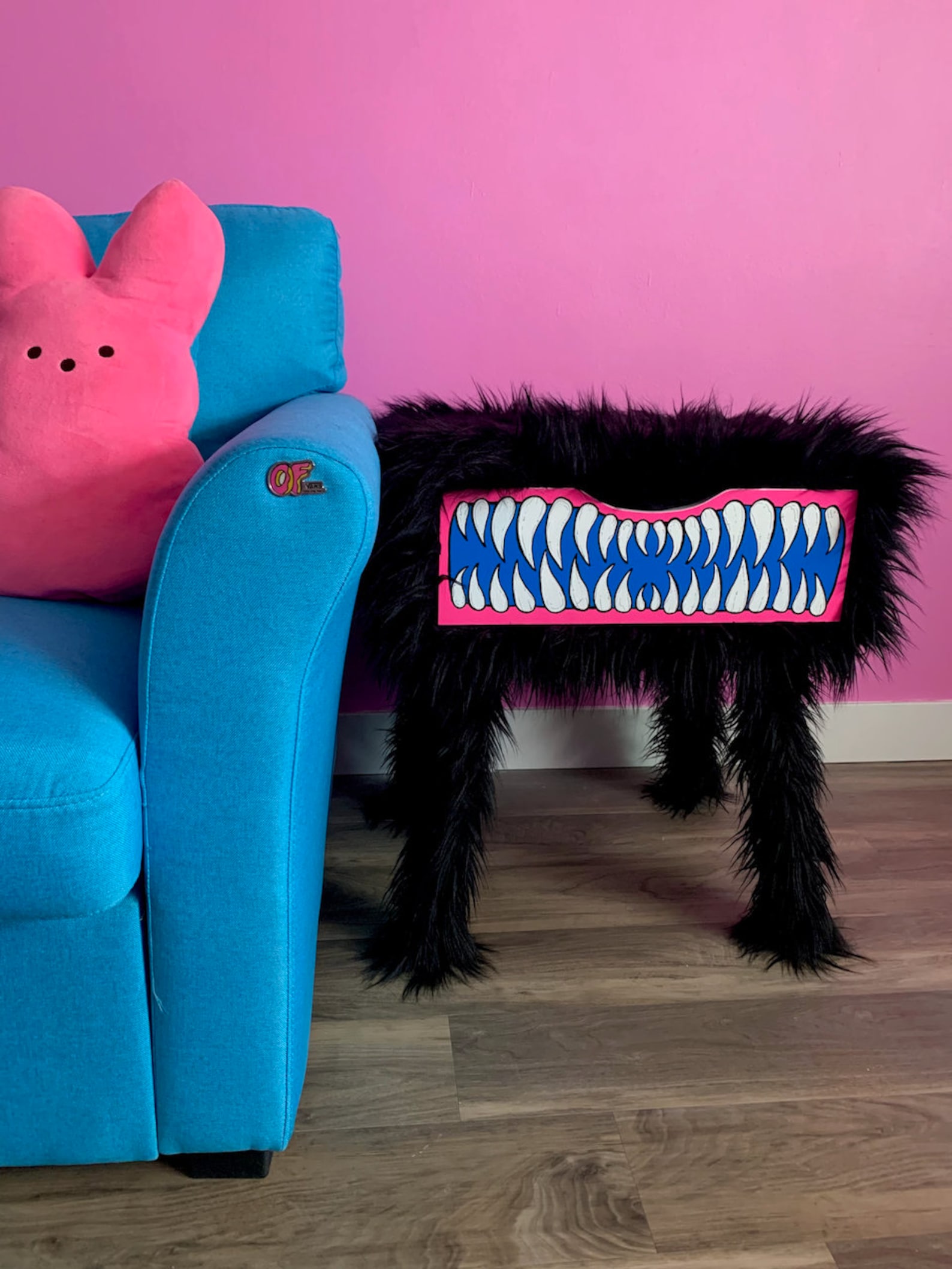 Furry Monster Mimic Side Table Custom Nightstand Drawer End Table ...
