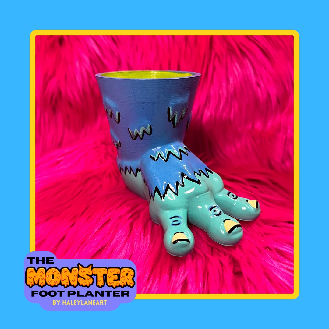 Monster Foot Planter by Haleylaneart Hand Painted Handmade Planter Fun ...