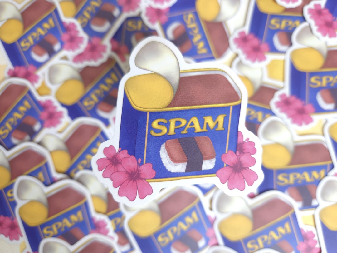 Spam in Can With Hibiscus Flower Water Resistant 2.5in. Matte Sticker ...