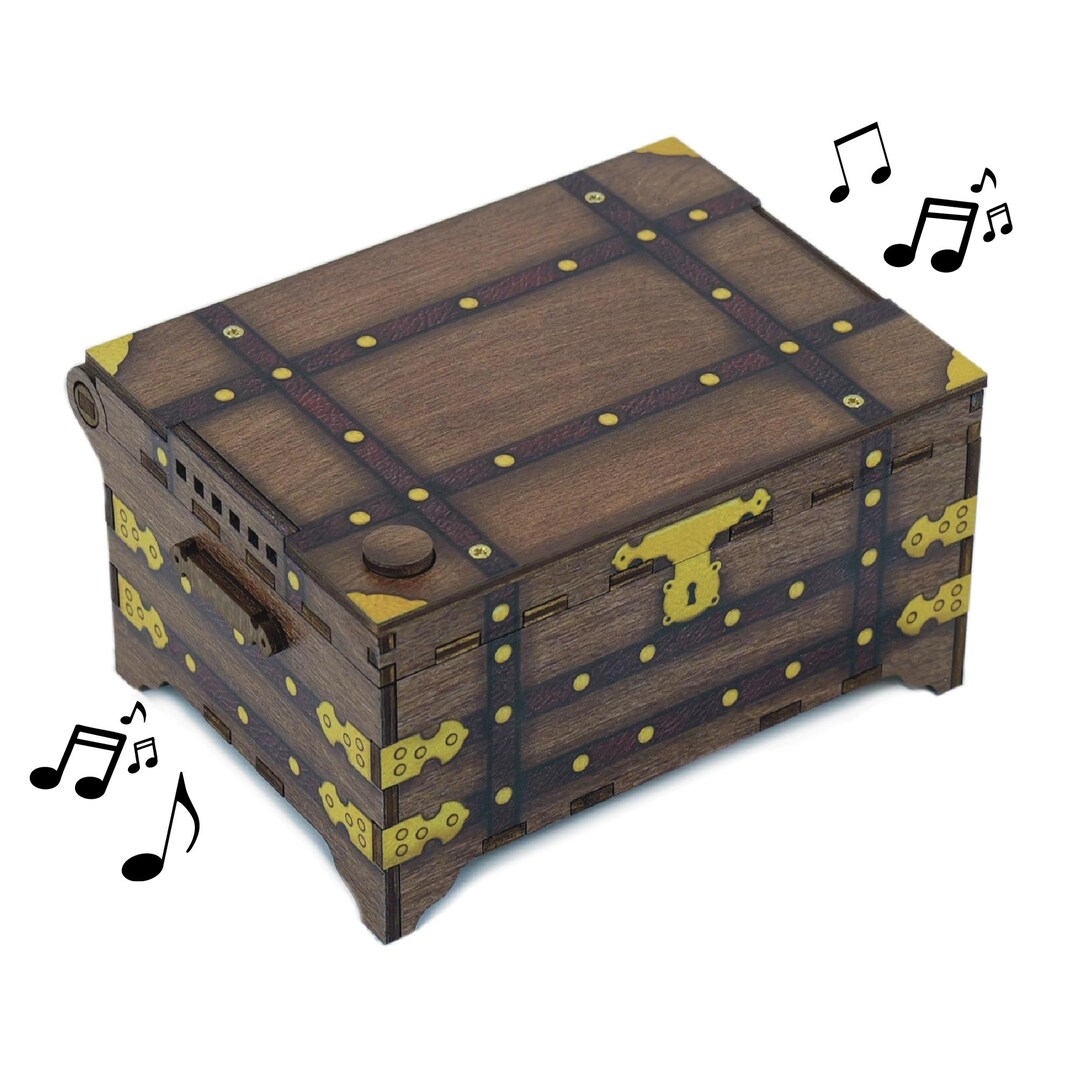 Custom Song Treasure Chest MP3 Music Box, Personalized Text & Photo ...