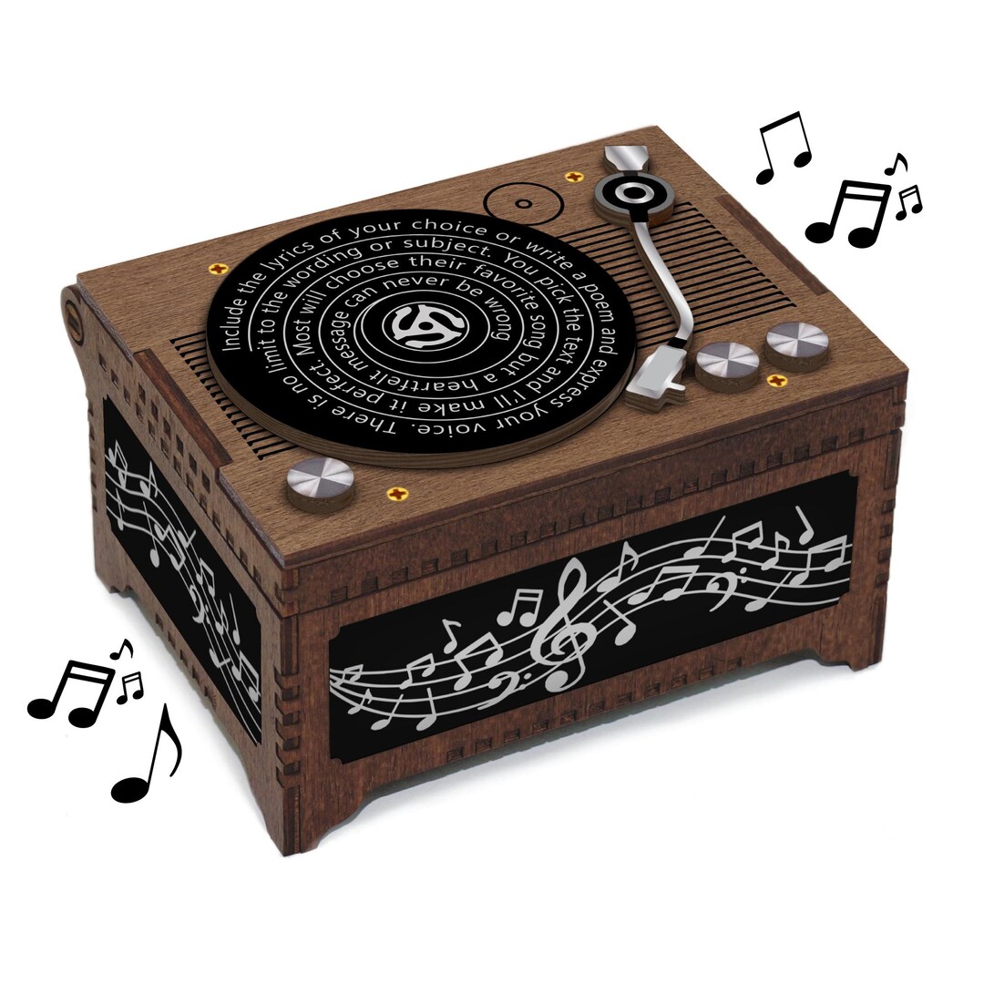 Record Player MP3 Music Box, Custom Song & Lyrics, Your Photo Inside - Etsy